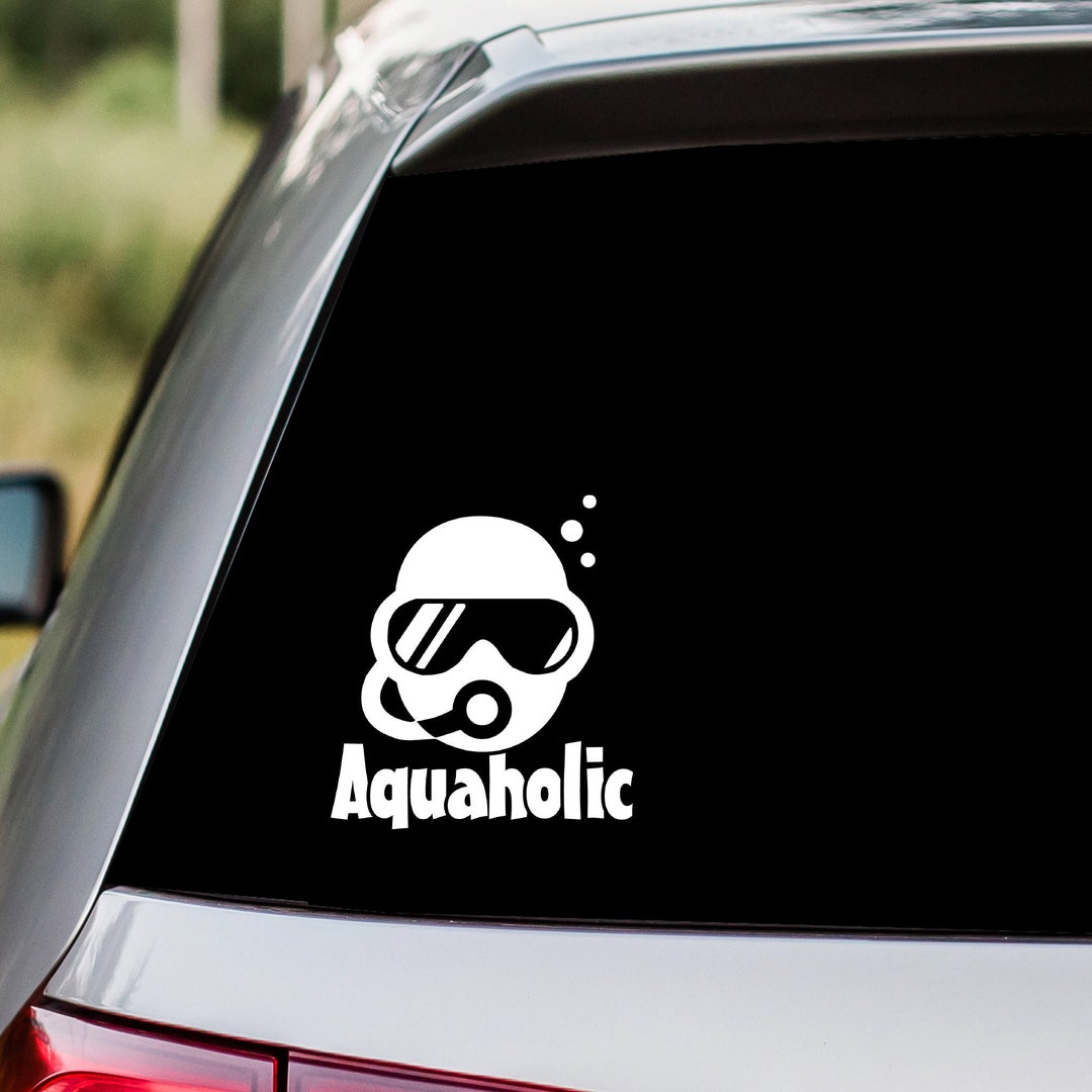 Scuba Diver Aquaholic Vinyl Decal Sticker - Etsy