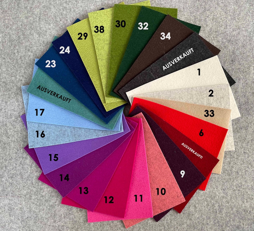 100% Wollfilz 3mm Filzplatte * Viele Farben zur Auswahl!!! - Etsy.de
