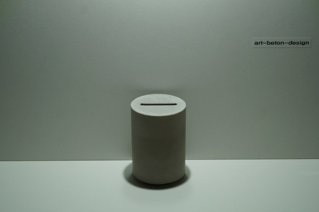 Small Concrete Cylinder Money Box - Etsy