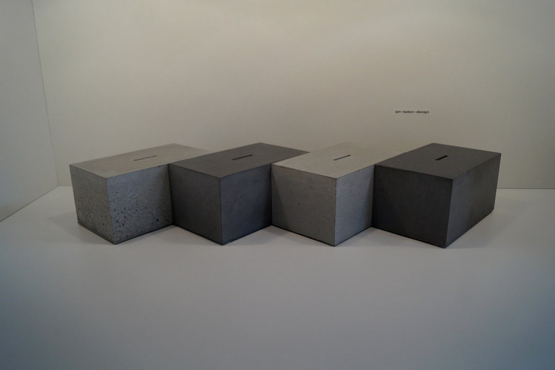 Money Box Concrete Cuboid - Etsy