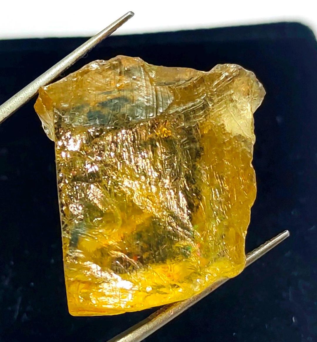 Natural Lemon Imperial Topaz Raw Gemstone: Unpolished Rough From Brazil ...