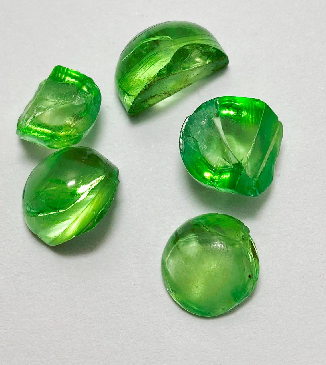 Natural Tsavorite Garnet Rough Gemstone Lot - Green Uncut, India (5 Pcs ...