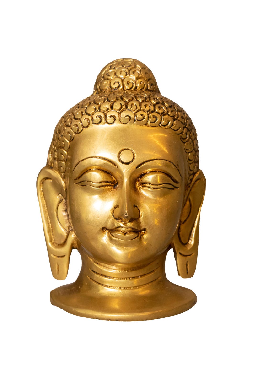 Craftedyogi Elegant 6-inch Brass Buddha Face Statue | Perfect for ...