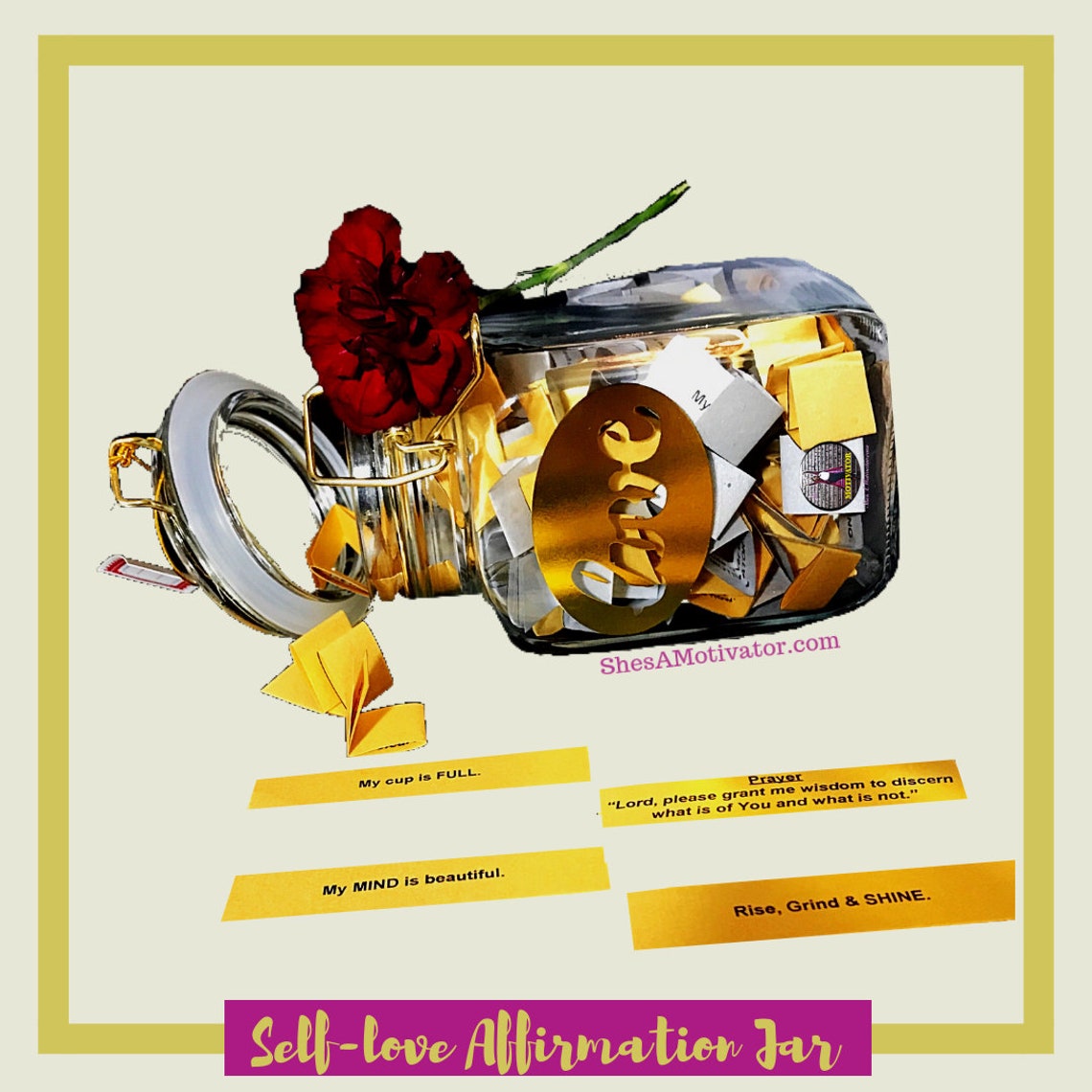 Self-love Affirmation Jar (inspiration Jar, Prayer Jar, Blessing Jar ...