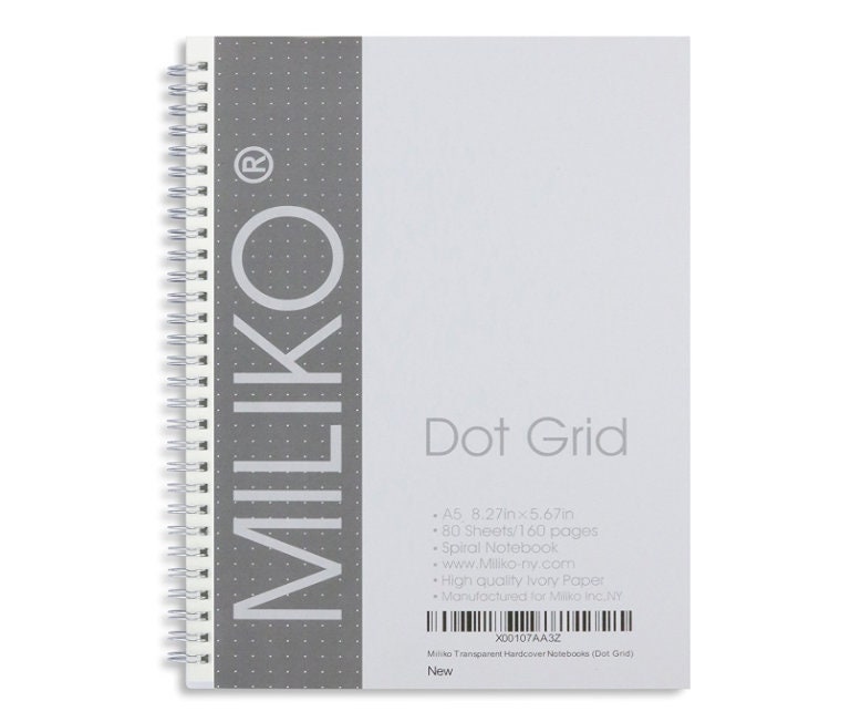 Miliko Transparent Hardcover A5 Size Wirebound Notebook dot - Etsy ...
