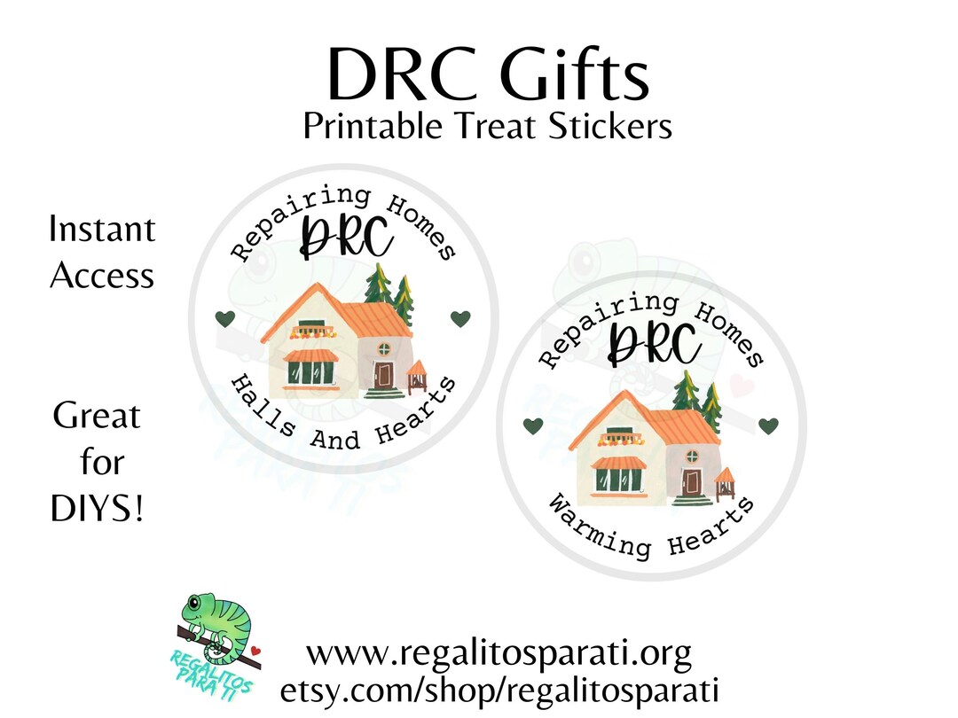 Disaster Relief DRC Gift Treat Label Instant Download Jw Printables ...