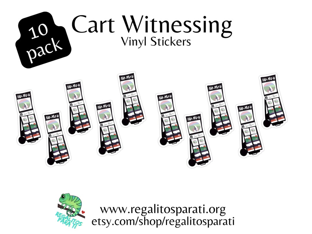 10 PACK - Pioneer School Cart Witnessing Stickers Vinyl - Trolley ...