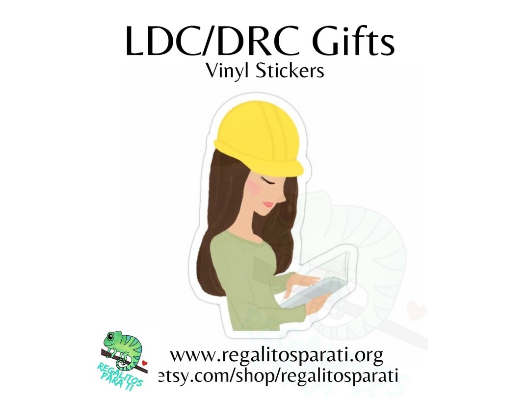 LDC DRC Stickers Vinyl Girl Reading Bible in Hard Hat Pioneer Gifts ...
