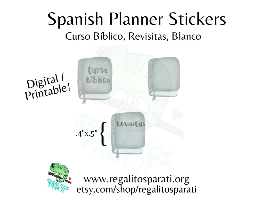 SPANISH Pegatinas Biblia Curso Bíblico Revisitas JW Planner Stickers ...