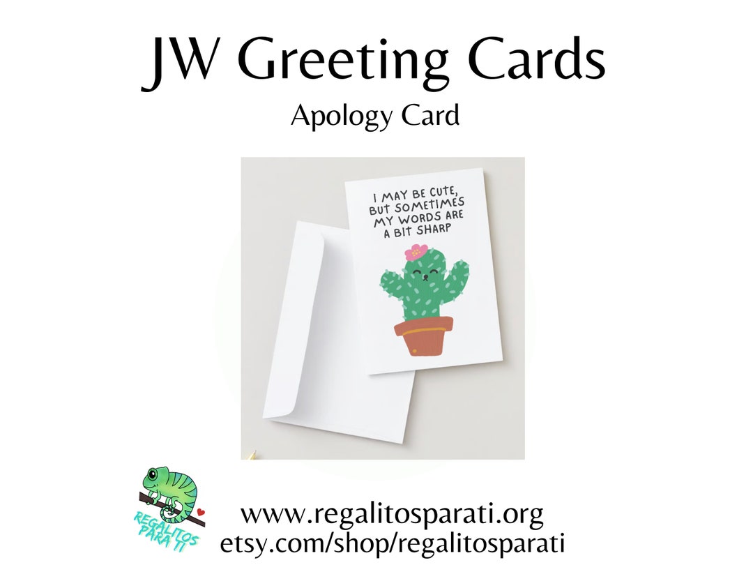 Cute but Sharp - Apology Card Printable - JW Printable Greeting Cards ...