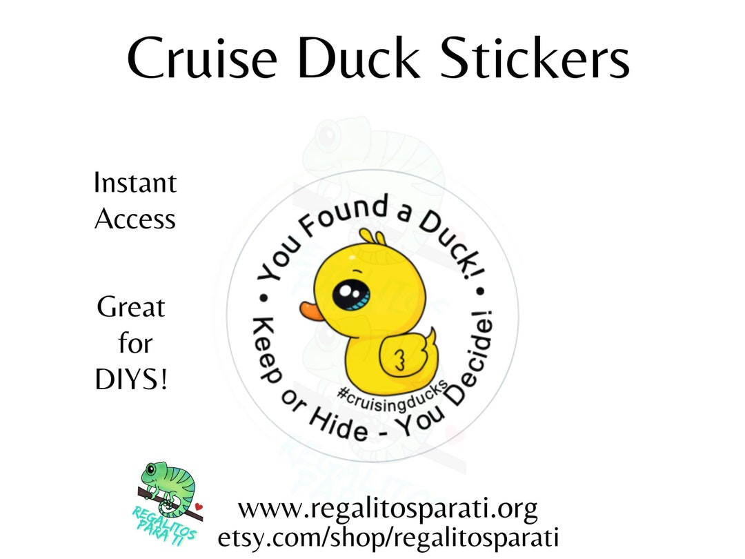 Cruise Duck Gift Tags Instant Download Stickers You Found a Duck Keep ...