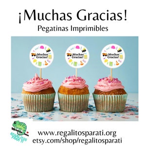 SPANISH Muchas Gracias Construction Worker Gift Sticker LDC JW Cupcake ...