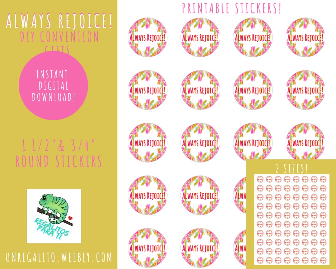 Always Rejoice Stickers Download Instant DIY Gifts 20 or 80 - Etsy
