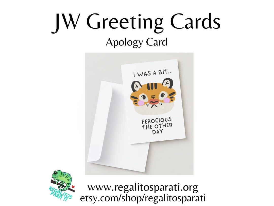 A Bit Ferocious - Funny Kids Apology Card Printable - JW Printable ...
