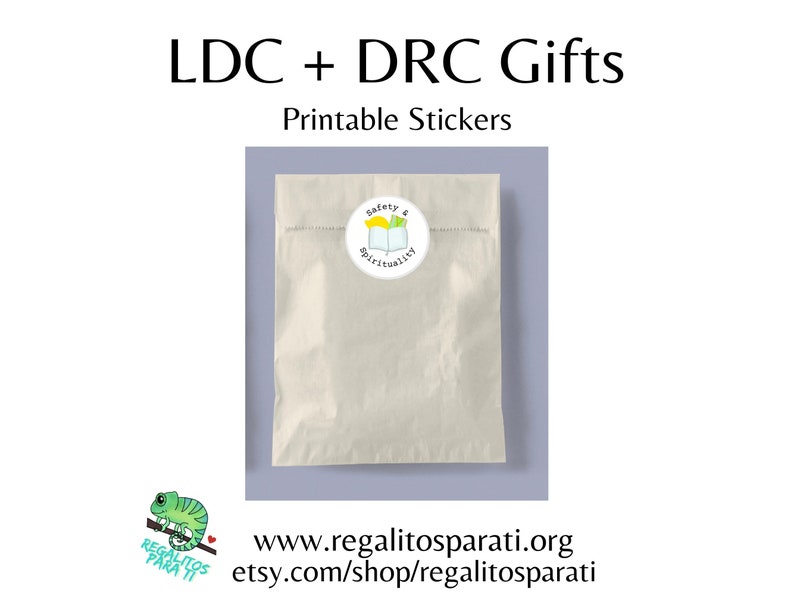 Safety & Spirituality LDC DRC Printable Sticker Treat Label - Etsy