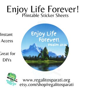 INSTANT DOWNLOAD Enjoy Life Forever Letter Writing Scripture Stickers ...