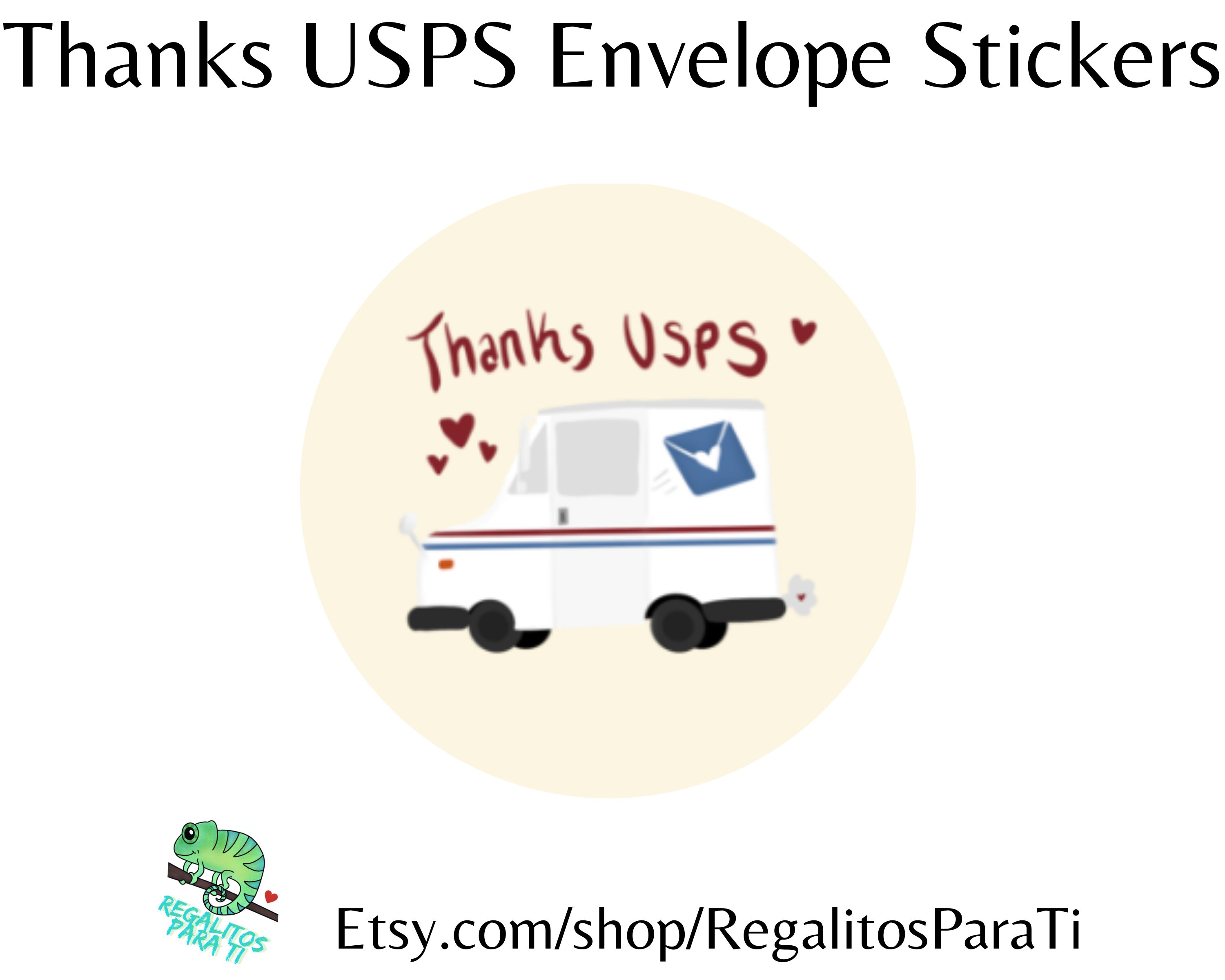 Thanks USPS Stickers Cartoon Mail Truck Happy Mail Thanks Essential ...