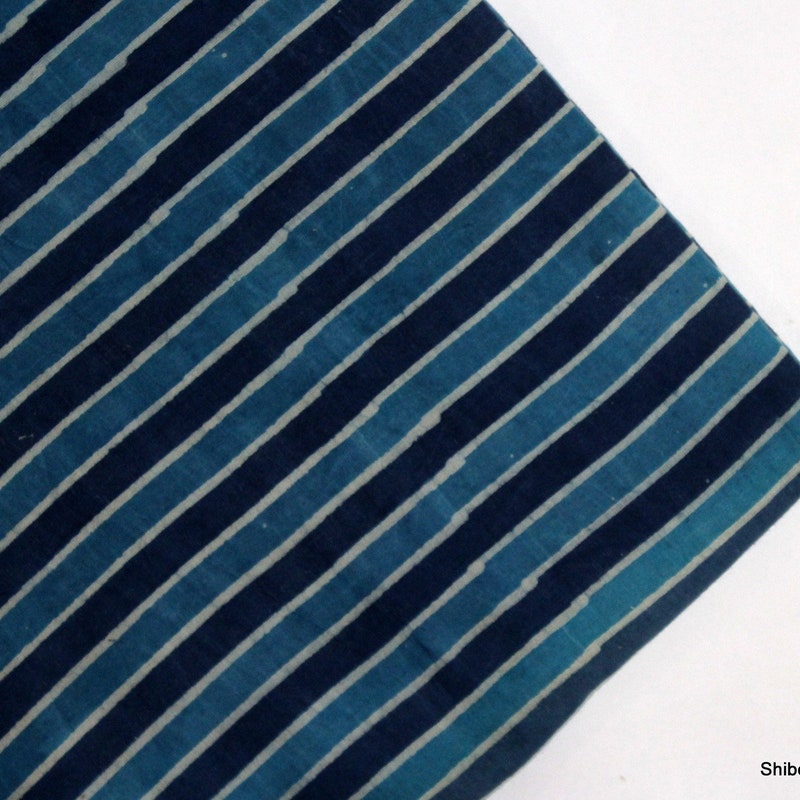 Hand Block Printed Stripe Fabric - Etsy