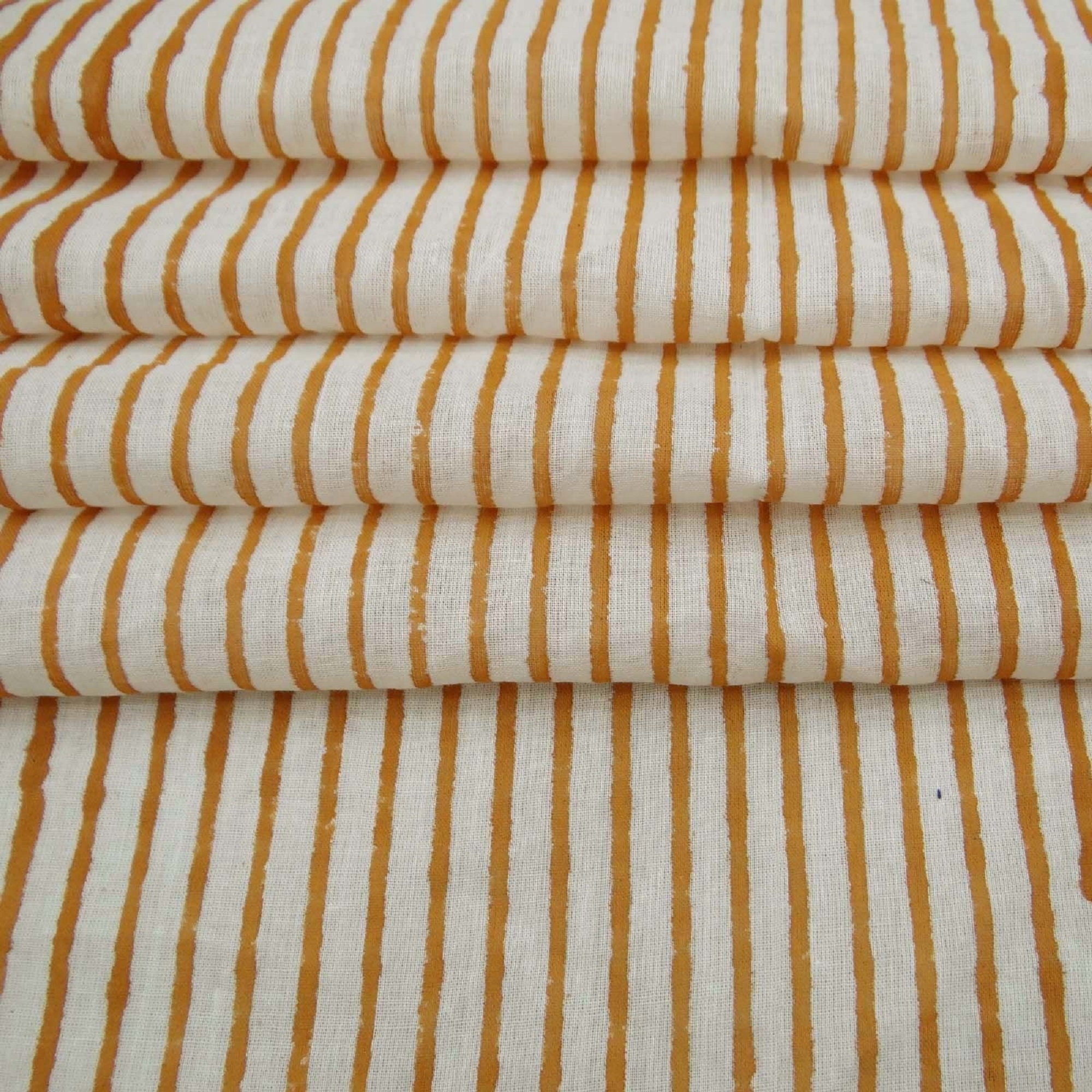 Block Print, Stripe Fabric Voile Stripes Cotton Fabric, 100% Cotton ...