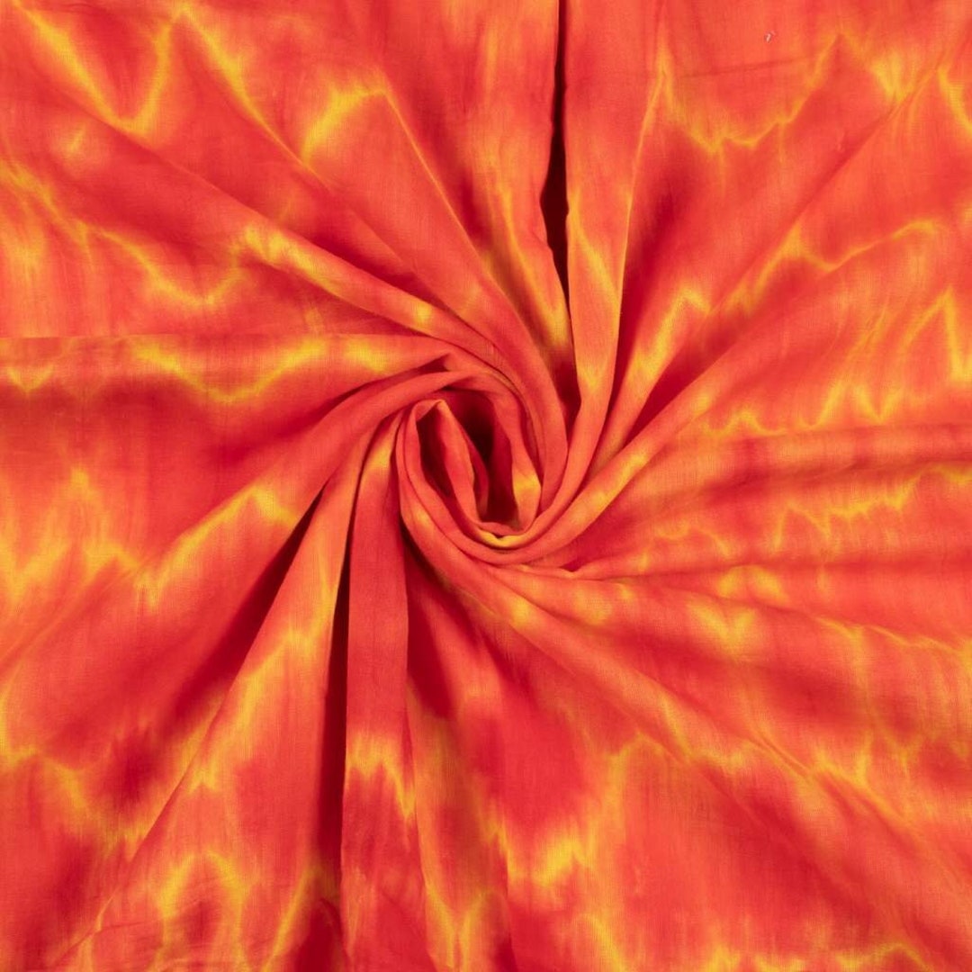 Natural Vegetable Orange Color Indian Cotton Hand Textile Fabric , Raw ...