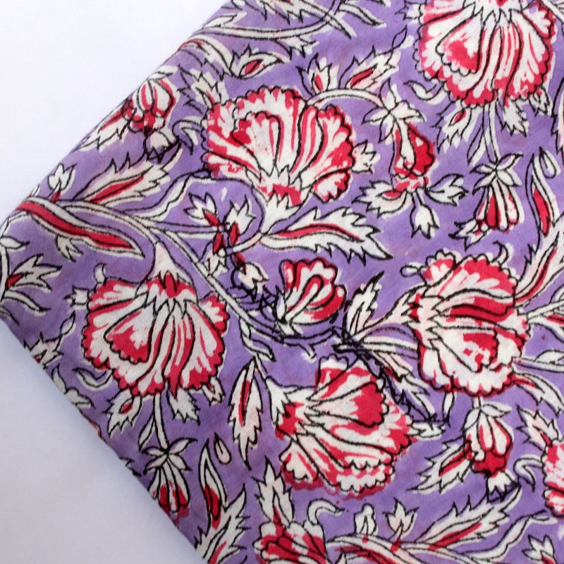 Purple Print Cotton Fabric - Etsy