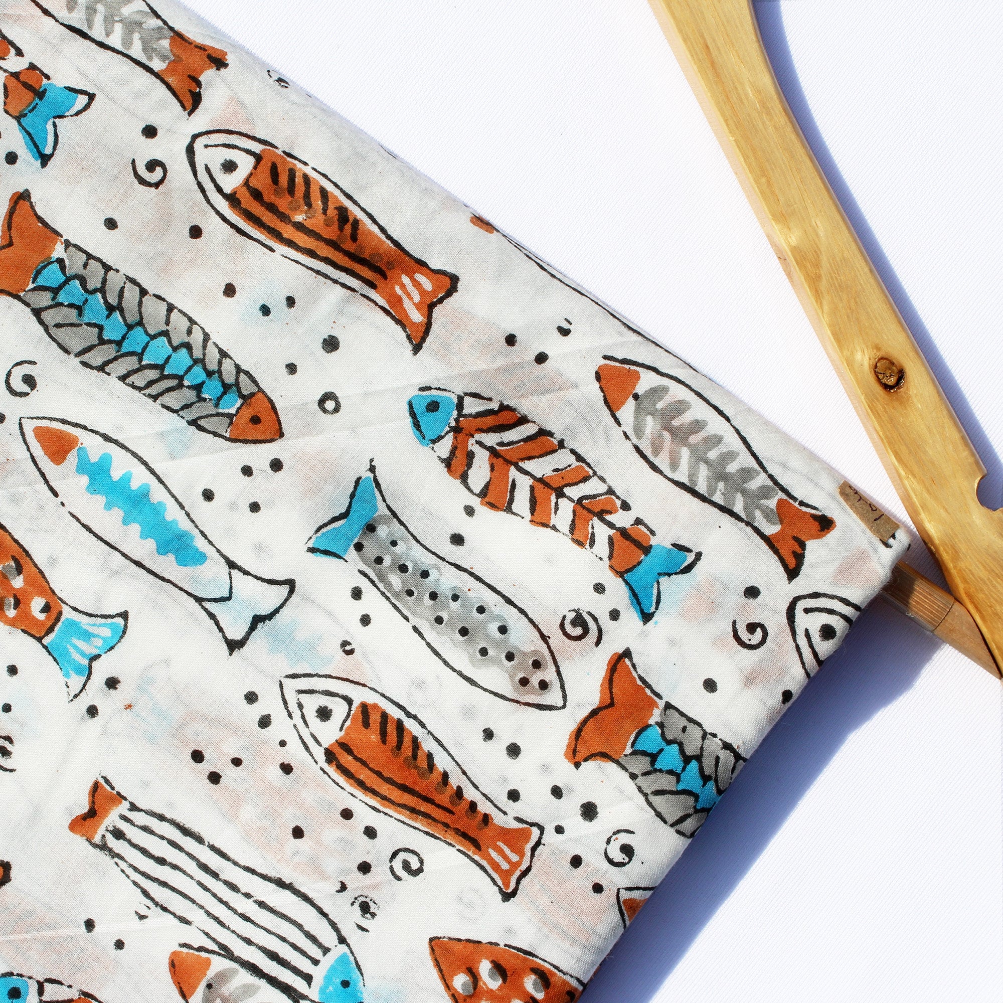 Fish Print Fabric by the Yard 100% Cotton Indian Fabric - Etsy