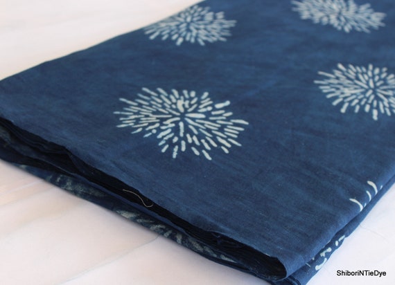 Blue Hand Block Print Fabric Cotton Indian Fabric Indigo | Etsy