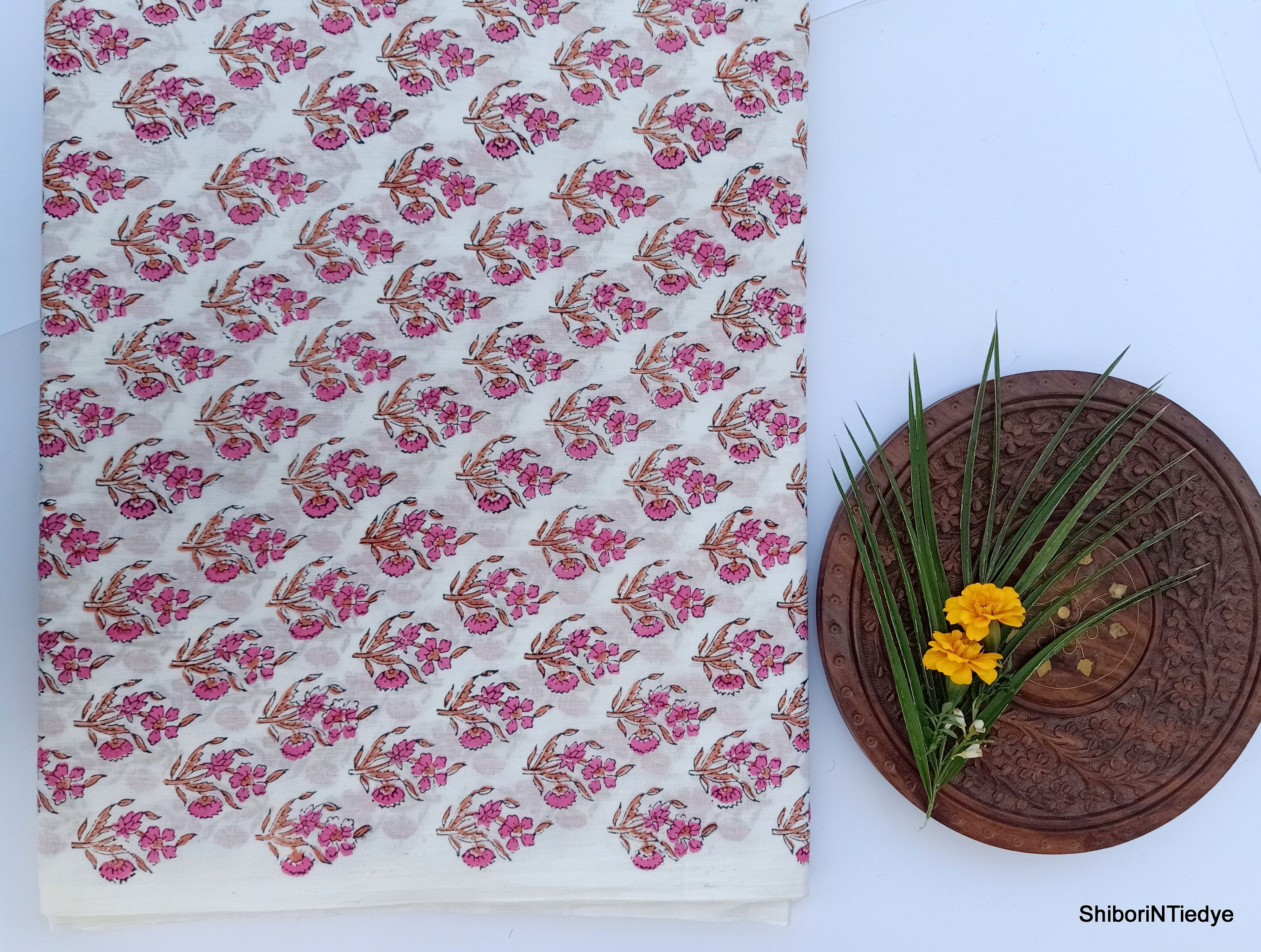 Cotton Voile Fabric by the Yard Block Printed Fabric Sewing - Etsy