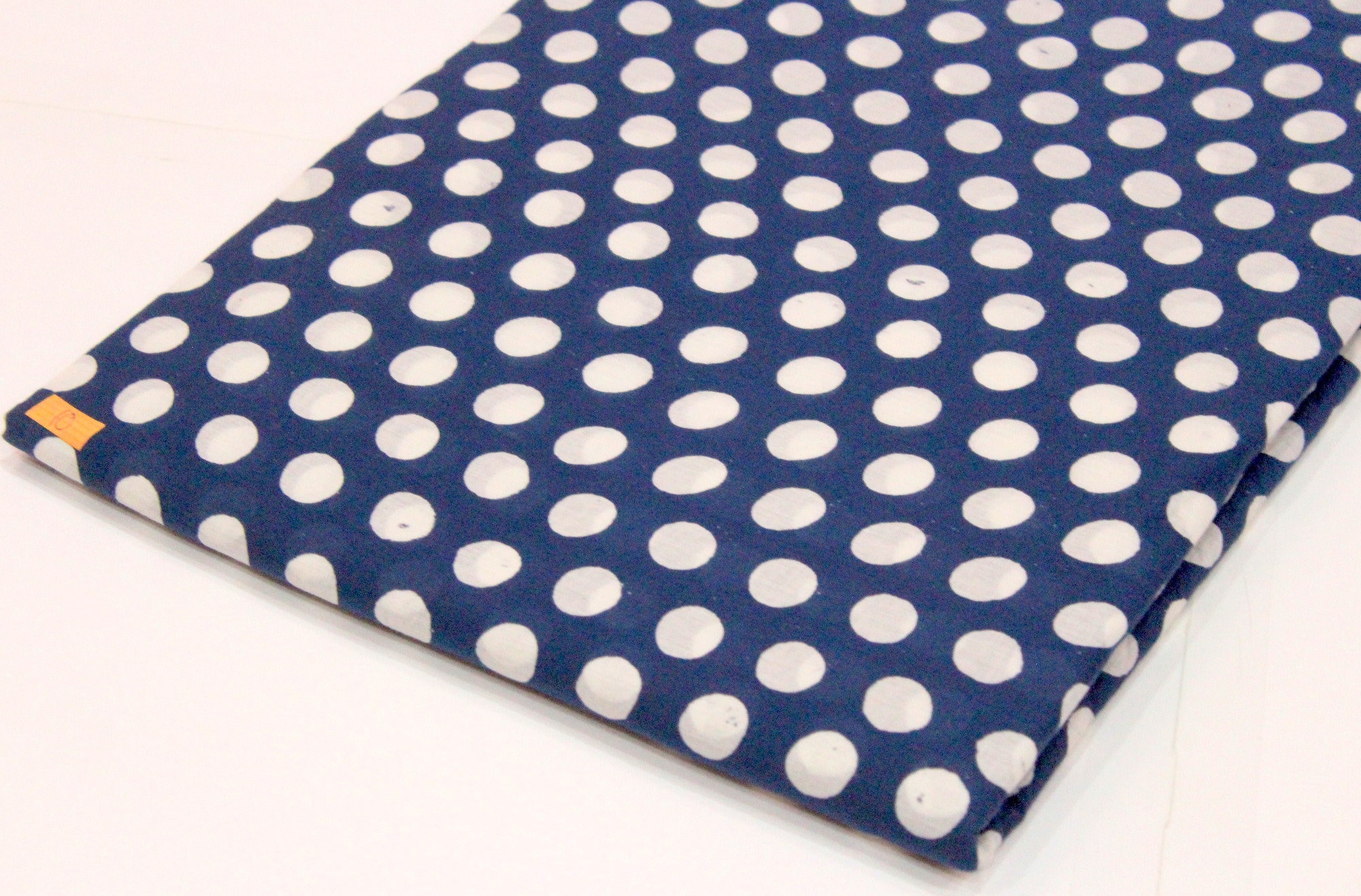 White Polka Dot Fabric Block Print Fabric Blue Cotton Indian - Etsy