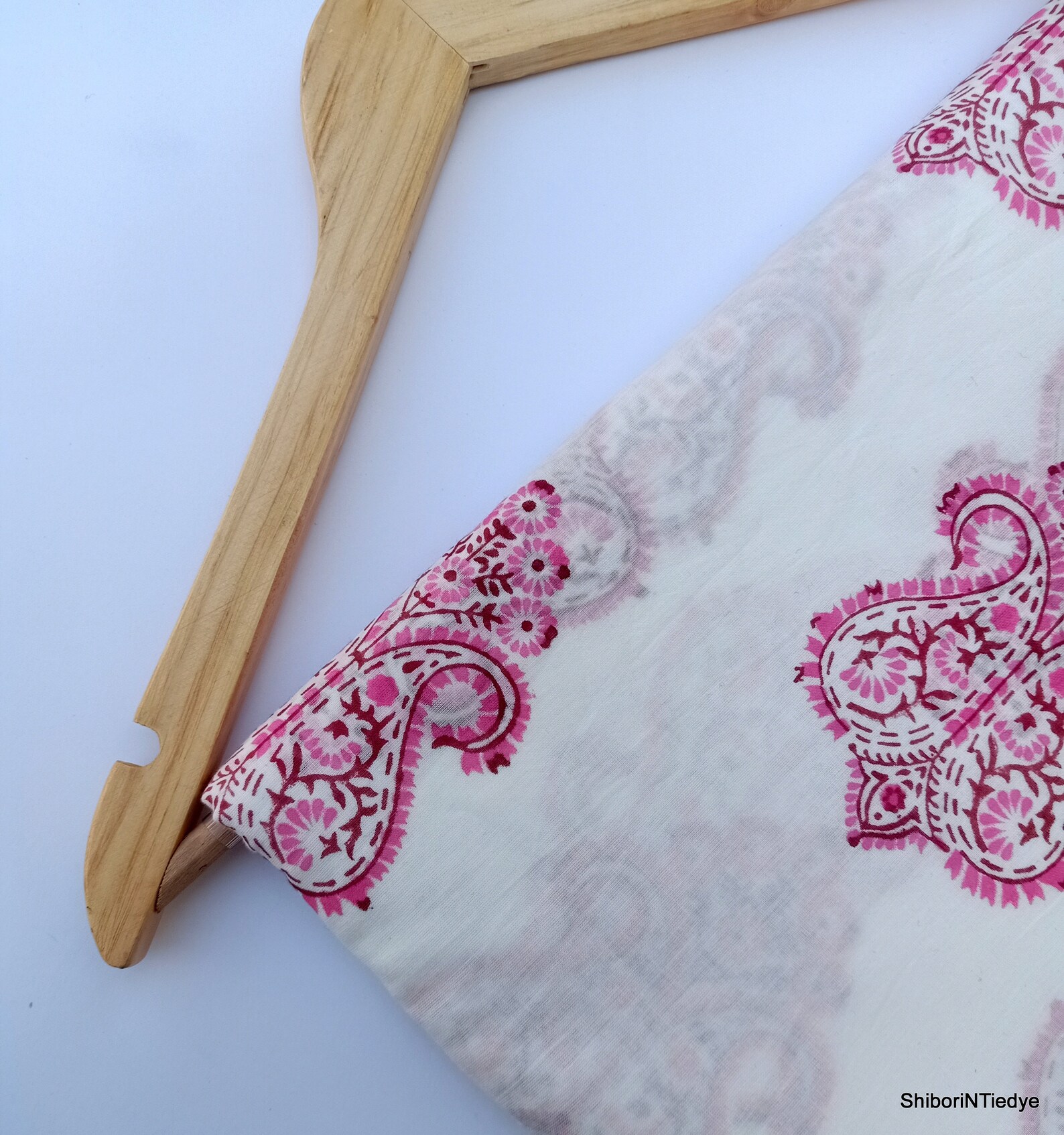 Hand Block Print Fabric 100% Cotton Natural Vegetable Dyed Light Weight ...
