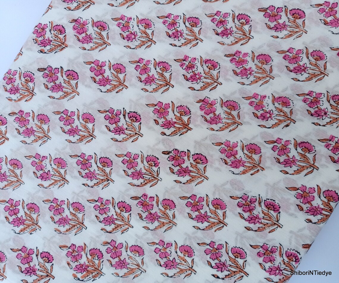 Cotton Voile Fabric by the Yard Block Printed Fabric Sewing - Etsy