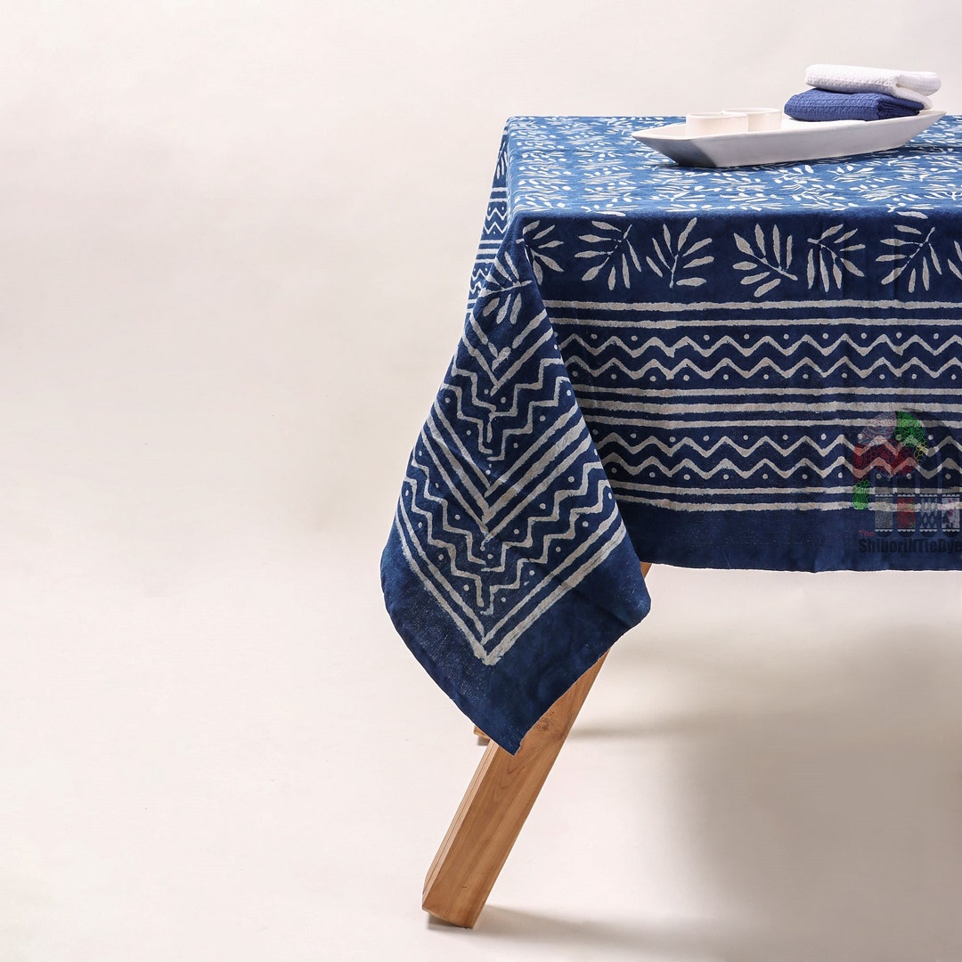 Mud Block Cotton Block Print Linen Indian Indigo Dyed Blue - Etsy