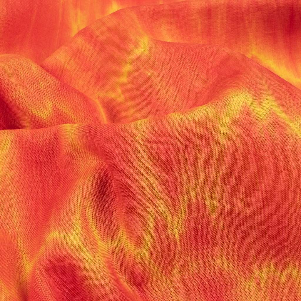 Natural Vegetable Orange Color Indian Cotton Hand Textile Fabric , Raw ...
