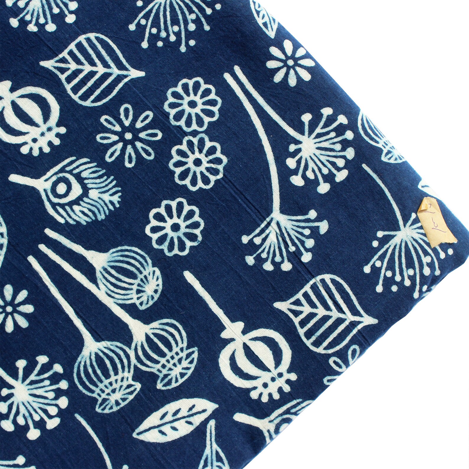 Indigo Cotton Fabric by the Yard, Hand Block Printed Fabric, Indian ...