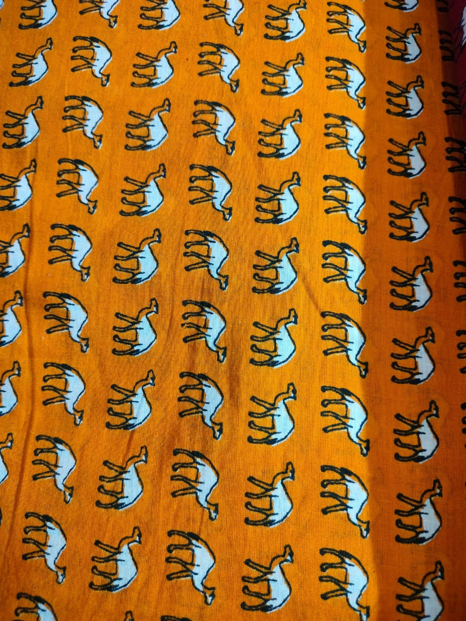 Camel Cotton Fabric by the Yard India Block Print Fabrics - Etsy