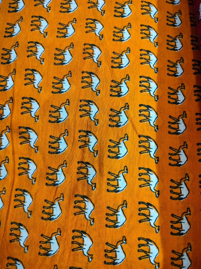 Camel Cotton Fabric by the Yard India Block Print Fabrics - Etsy