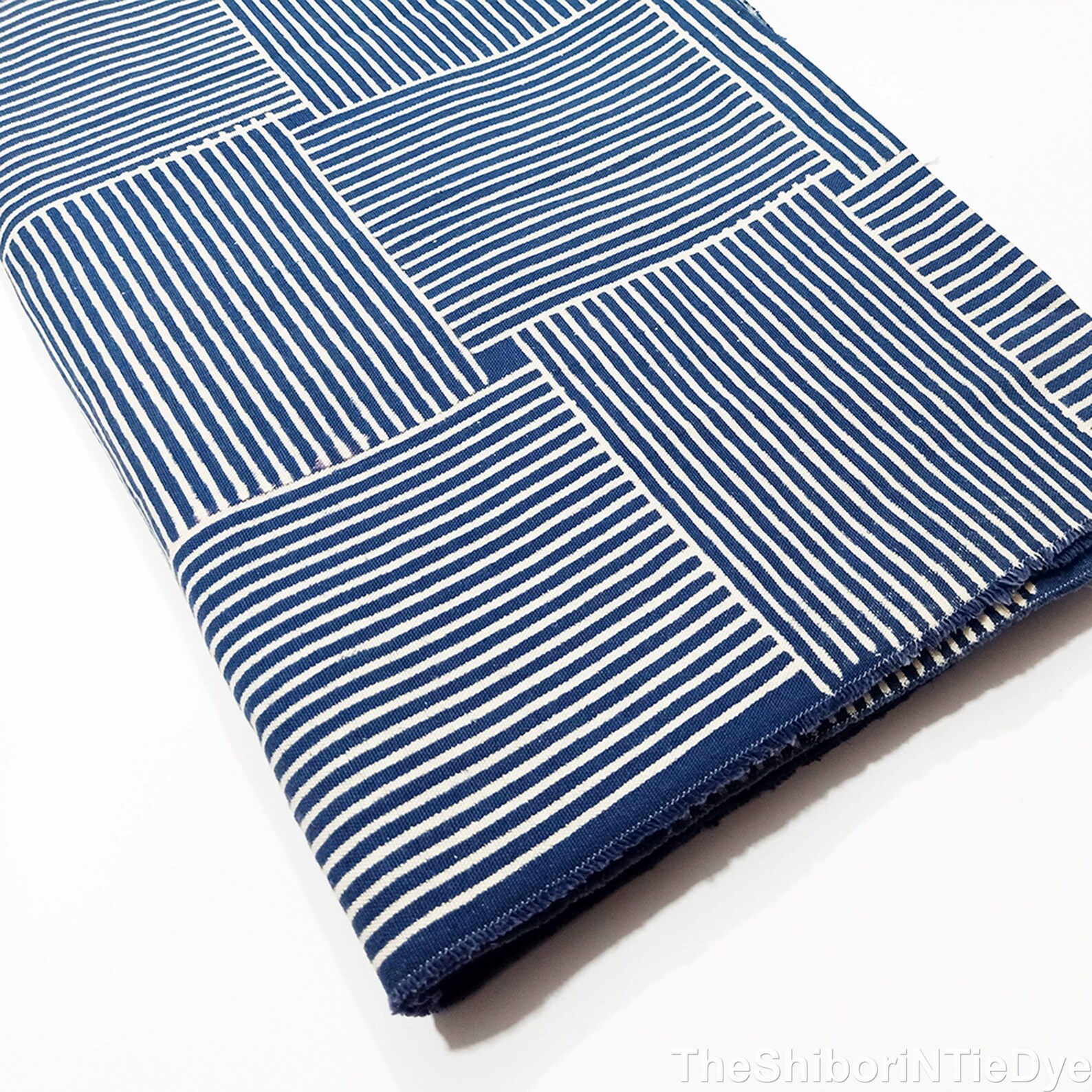 Cotton Canvas Fabric Block Print Blue Upholstery Fabric for - Etsy