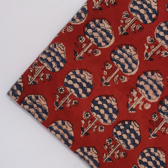 Ajrakh Print Cotton Fabric Women Dress Fabric Block Printed | Etsy