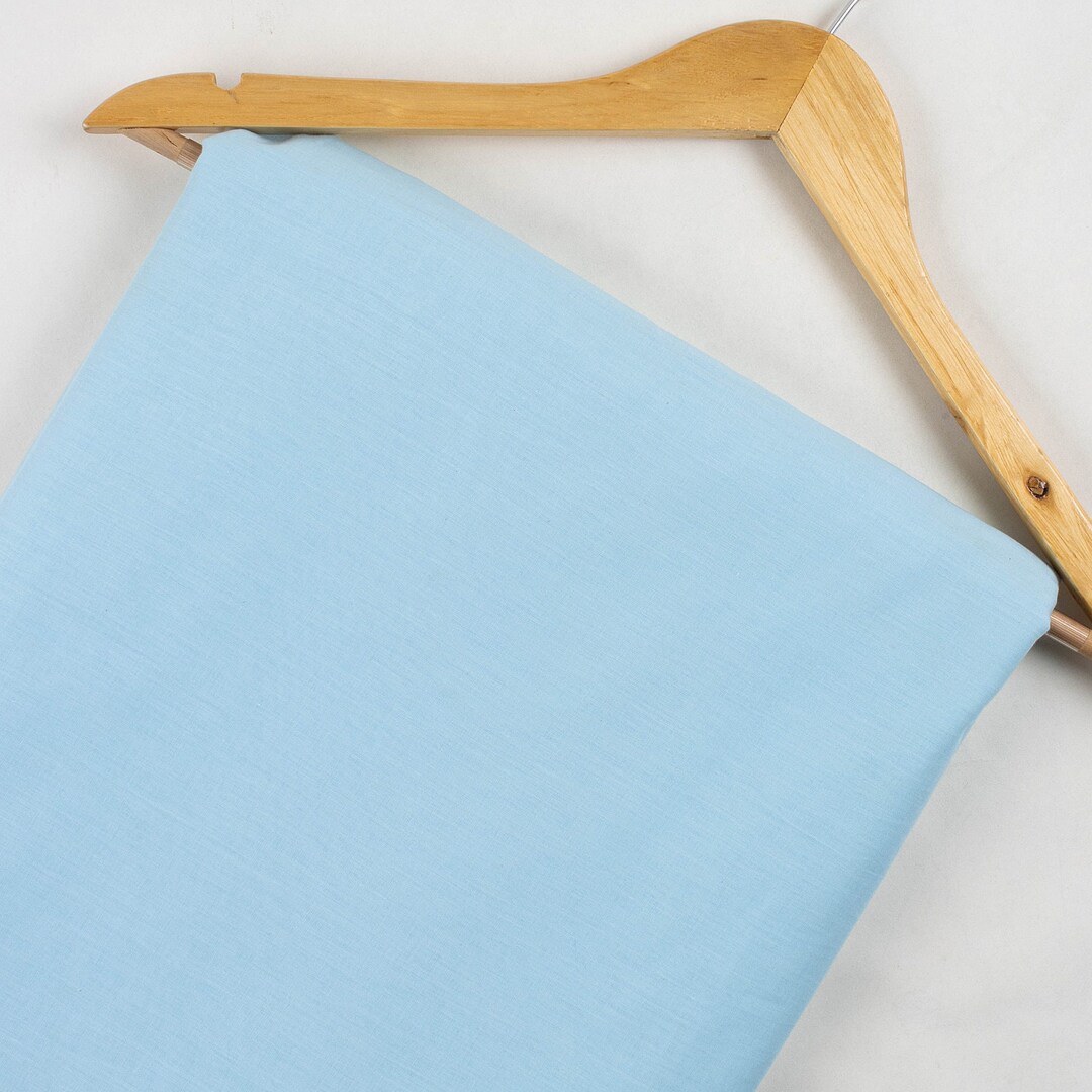 Solid Sky Blue Cotton Fabric by the Yard Plain Fabric Soft Light Weight ...