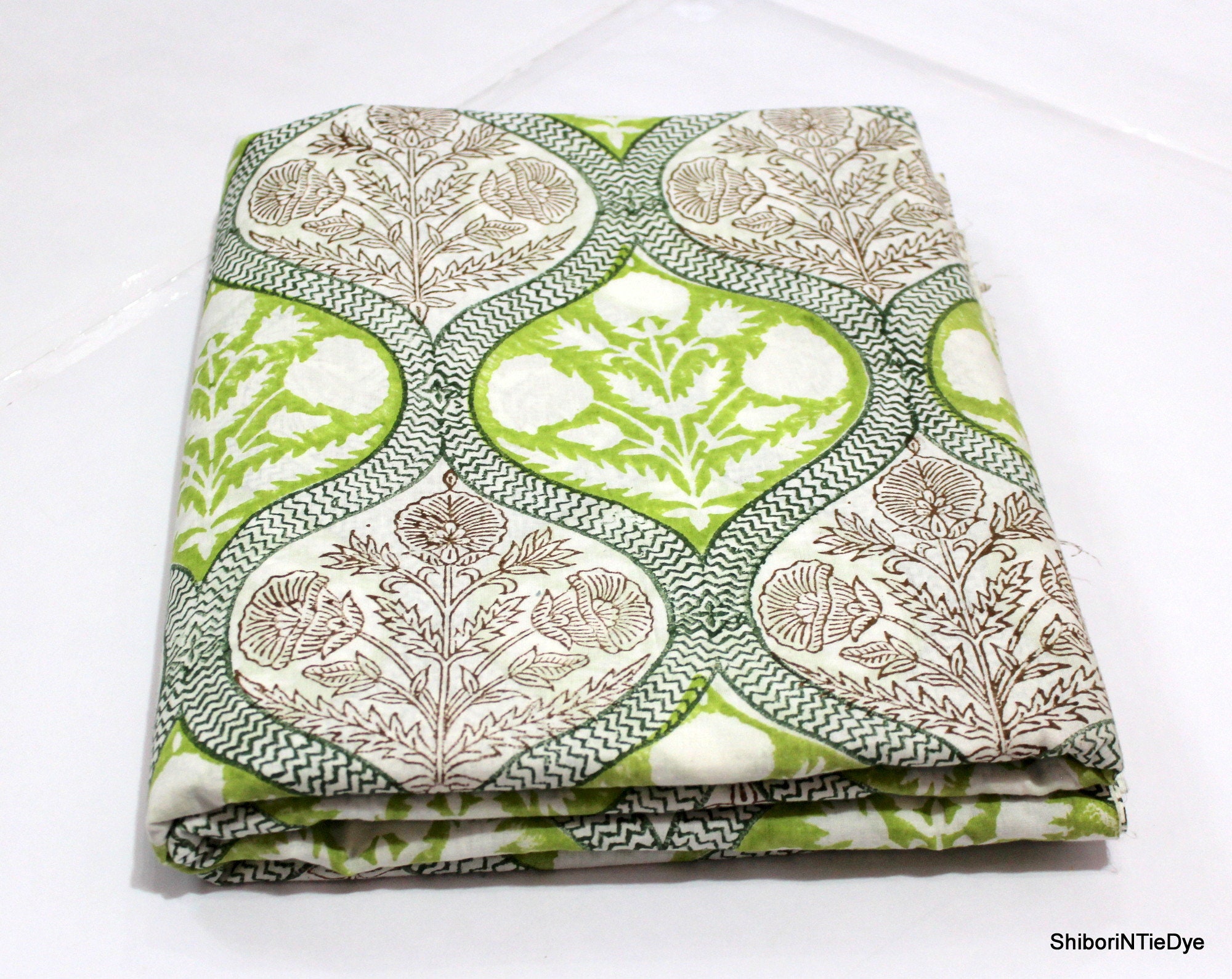 Hand Block Fabric Cotton Print Fabric Floral Printed Soft - Etsy