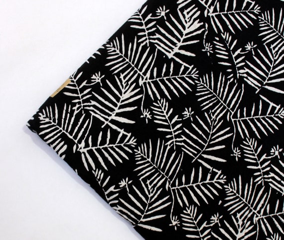 Black Print Fabric Hand Block Cotton Fabric Black and White - Etsy