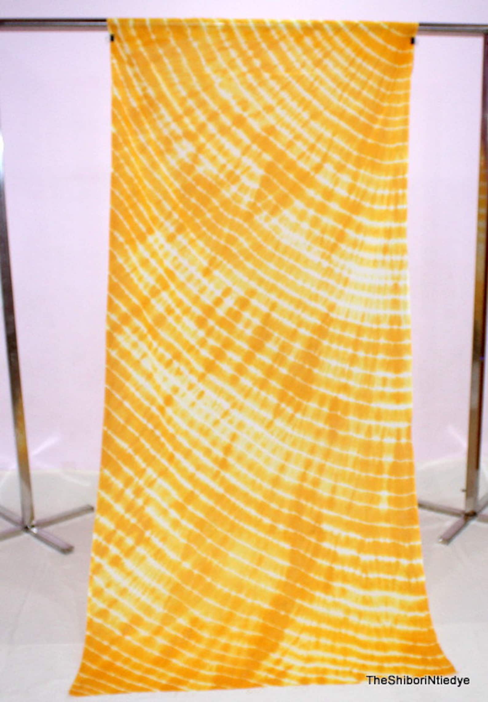 Fabric by the Yard Yellow Bandhani Fabric Light Weight Fabric Hand Dye ...