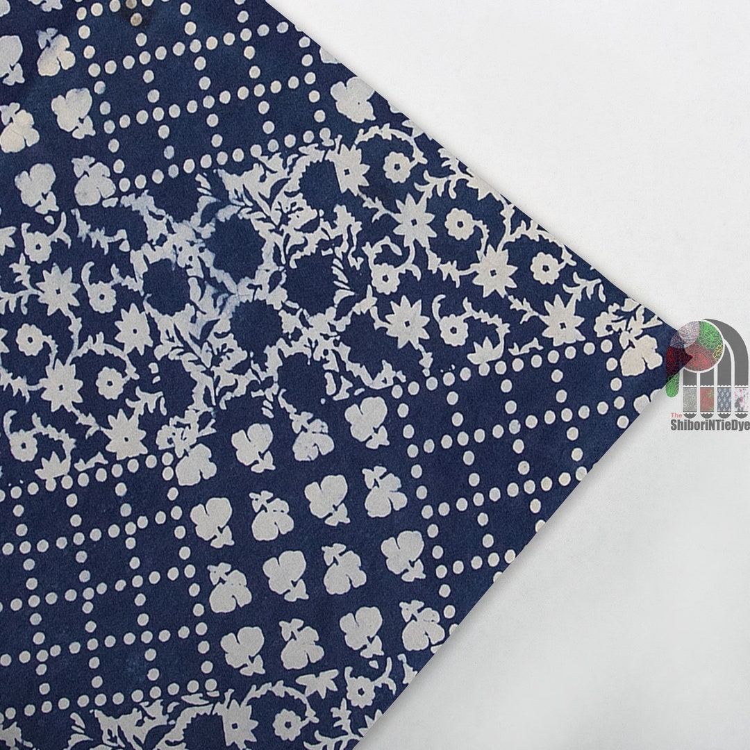 Vegetable Multi Patch Blue Dyed Block Print Fabric Animal Cotton Fabric ...