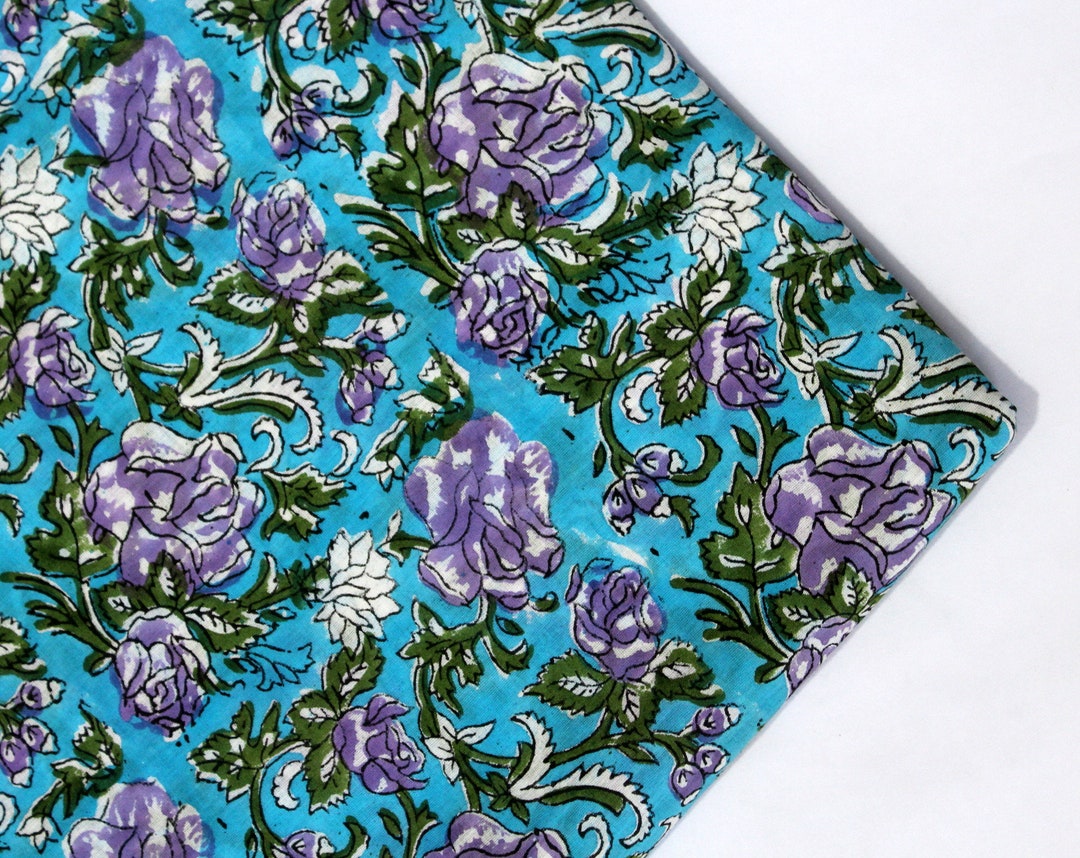 Purple Fabric Cotton Fabric Women Cloth Fabric Flower Print Voile ...