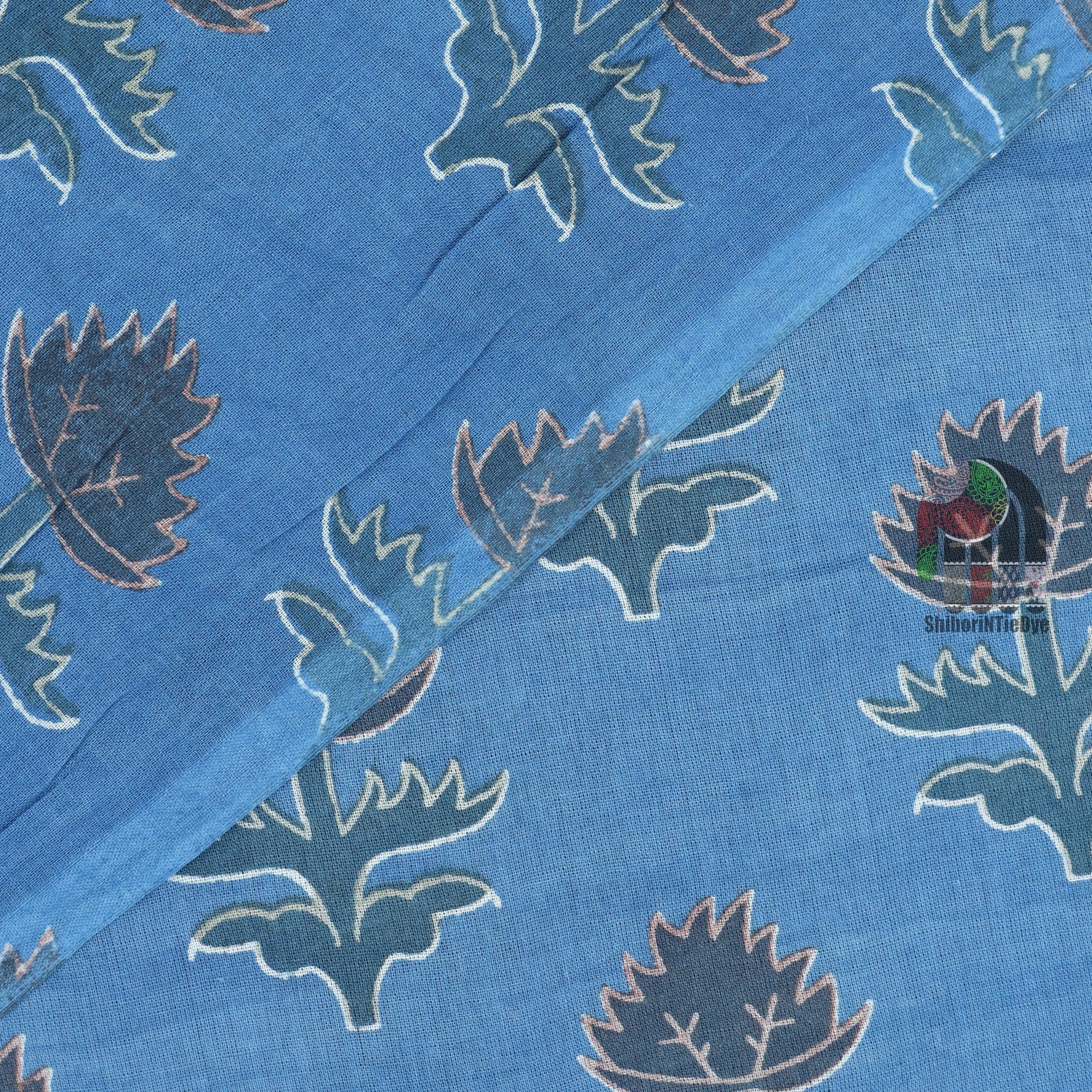 Floral Print Fabric Block Print Dress Fabric Hand Printed - Etsy