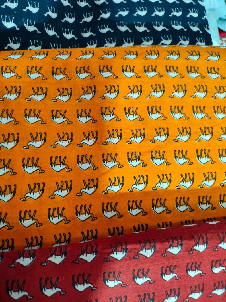 Camel Cotton Fabric by the Yard India Block Print Fabrics - Etsy