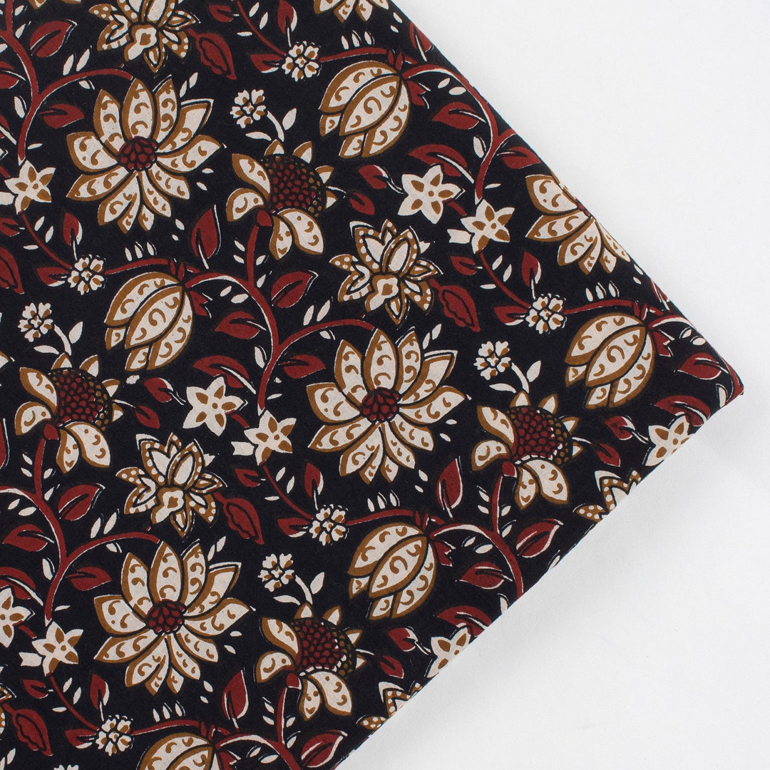 Hand Block Fabric Dyed Bagru Printed Fabric Mudcloth Natural Vegetable ...