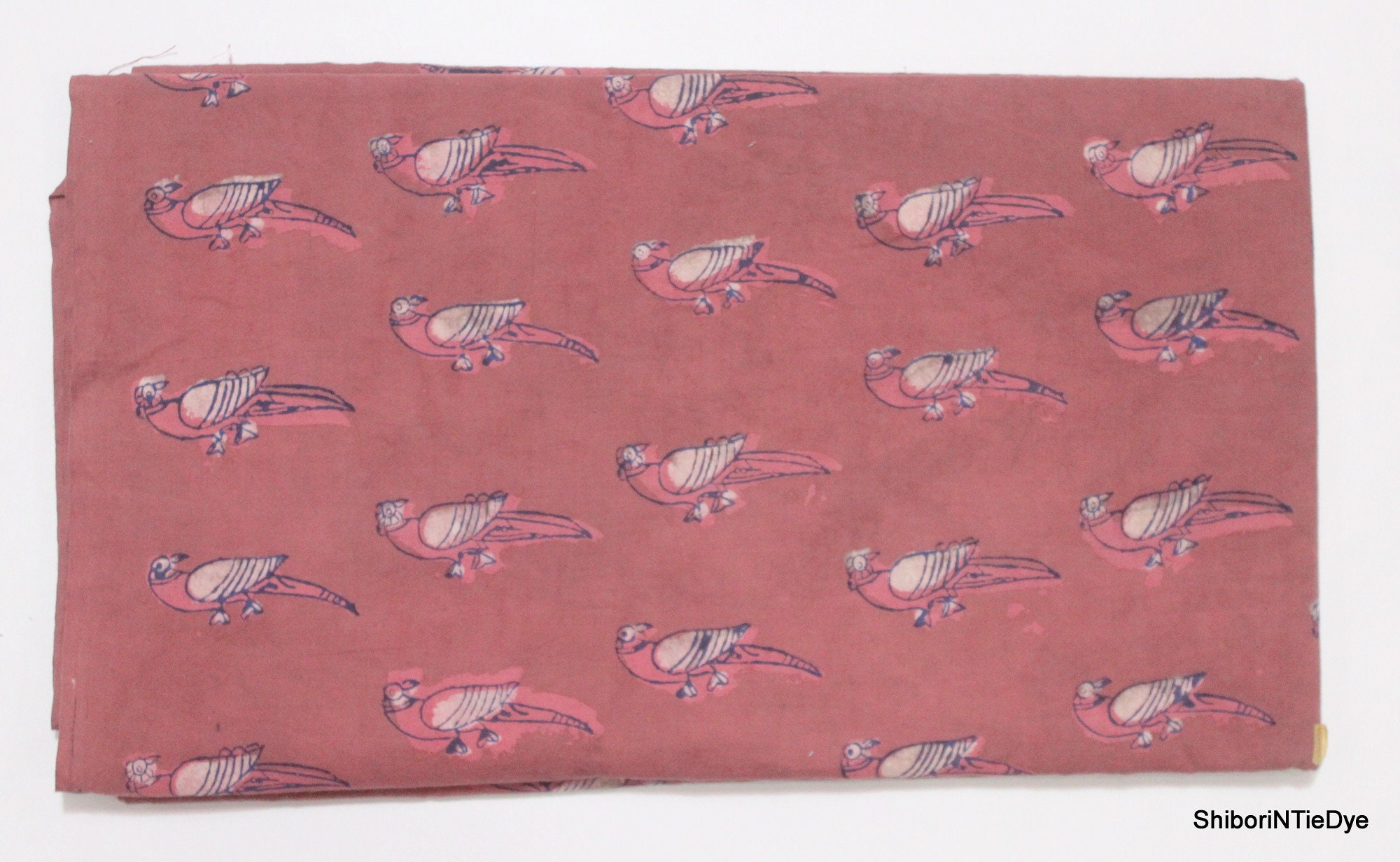 Bird Fabric Block Print Cotton Fabric Indian Soft Hand Printed - Etsy