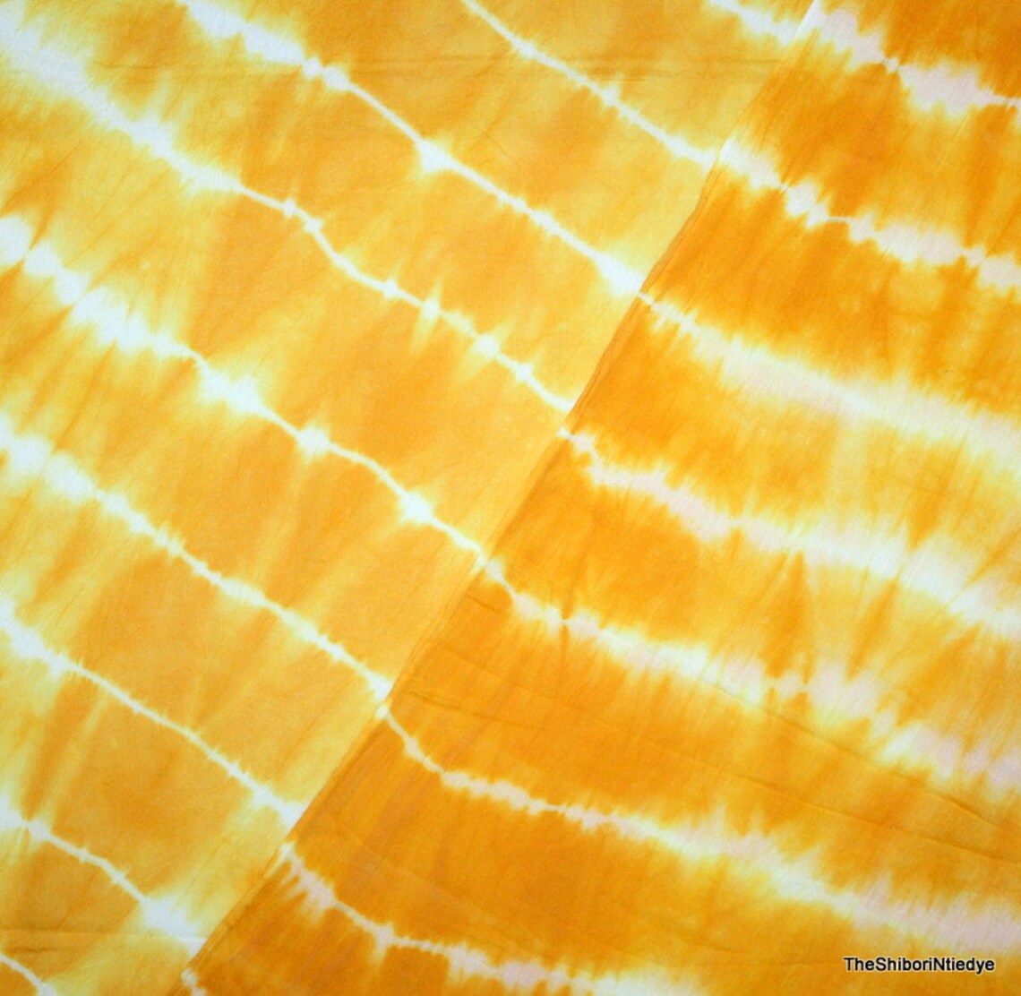 Fabric by the Yard Yellow Bandhani Fabric Light Weight Fabric Hand Dye ...
