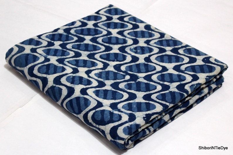 Indian Block Print Fabric Handmade Natural Indigo Blue Dabu Print Soft ...